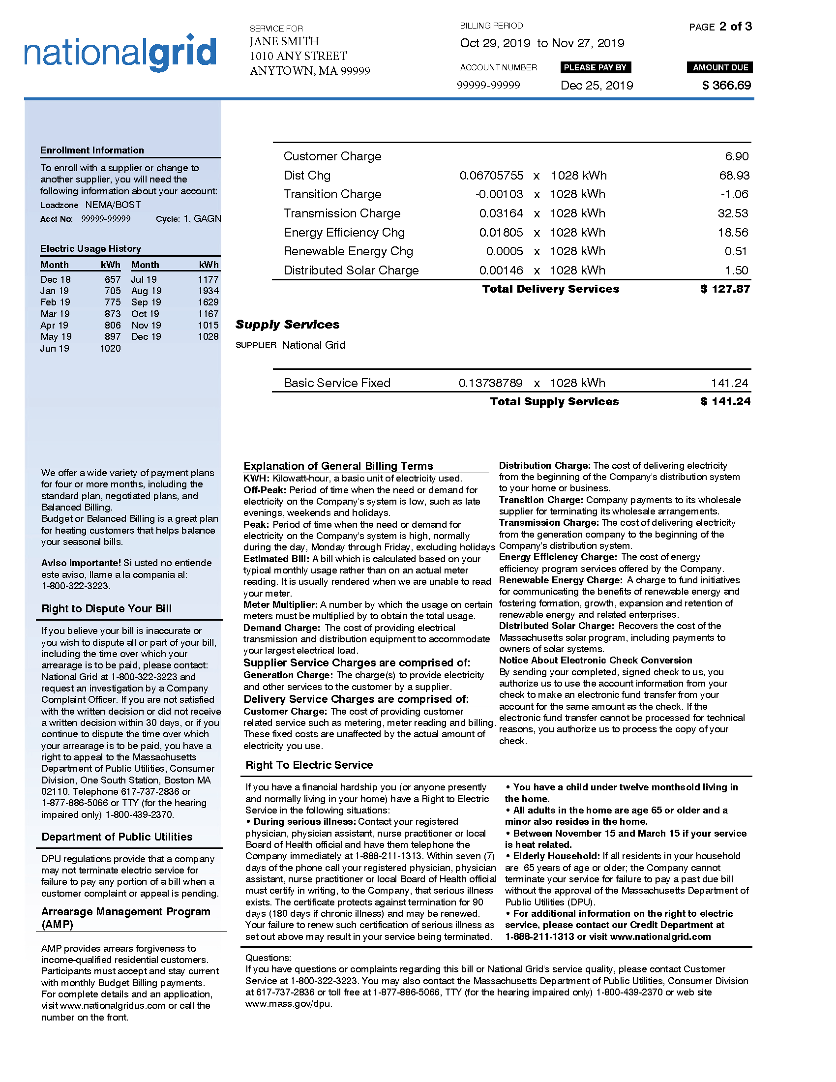 Understanding Our Bills and Charges | National Grid