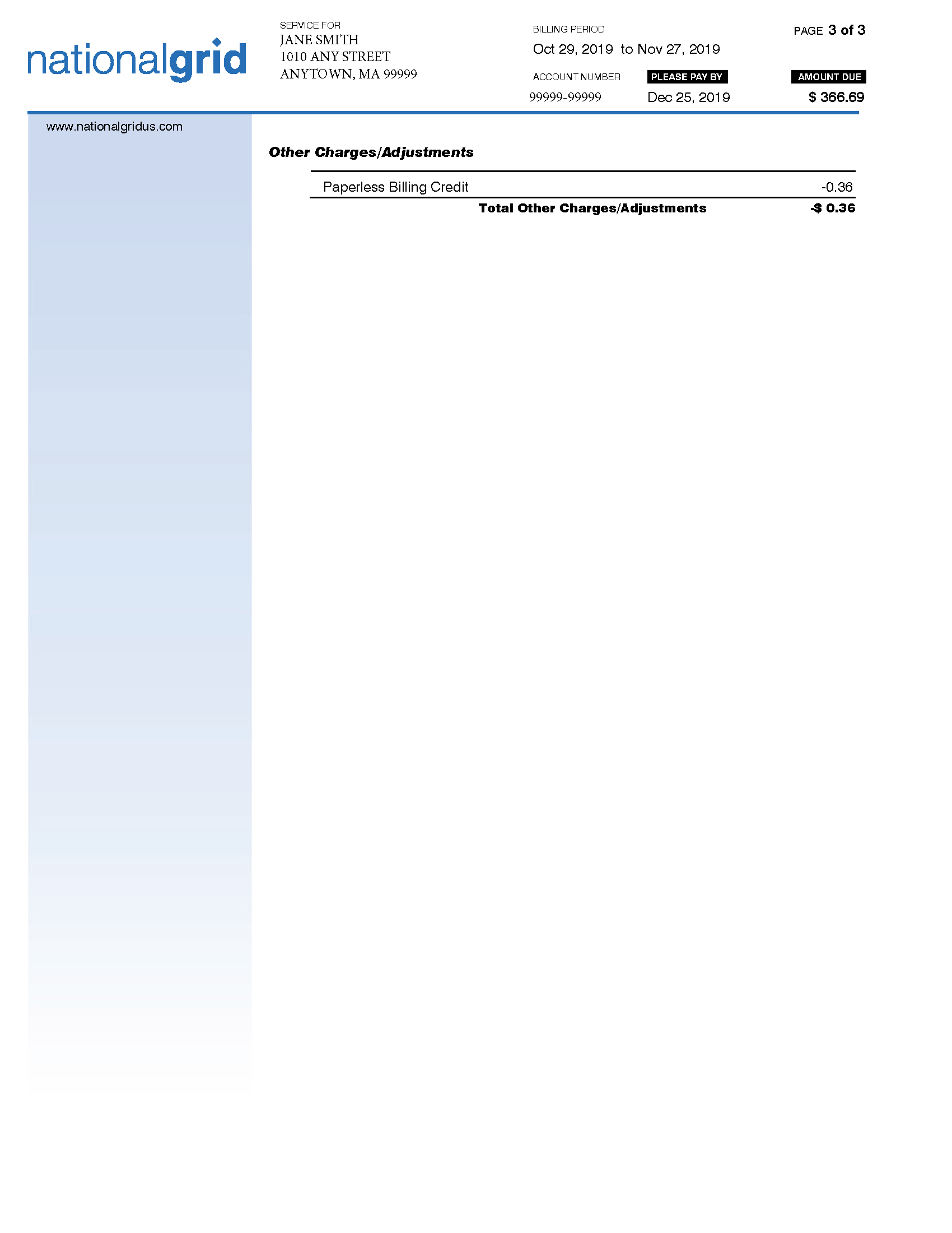 Understanding Our Bills and Charges | National Grid