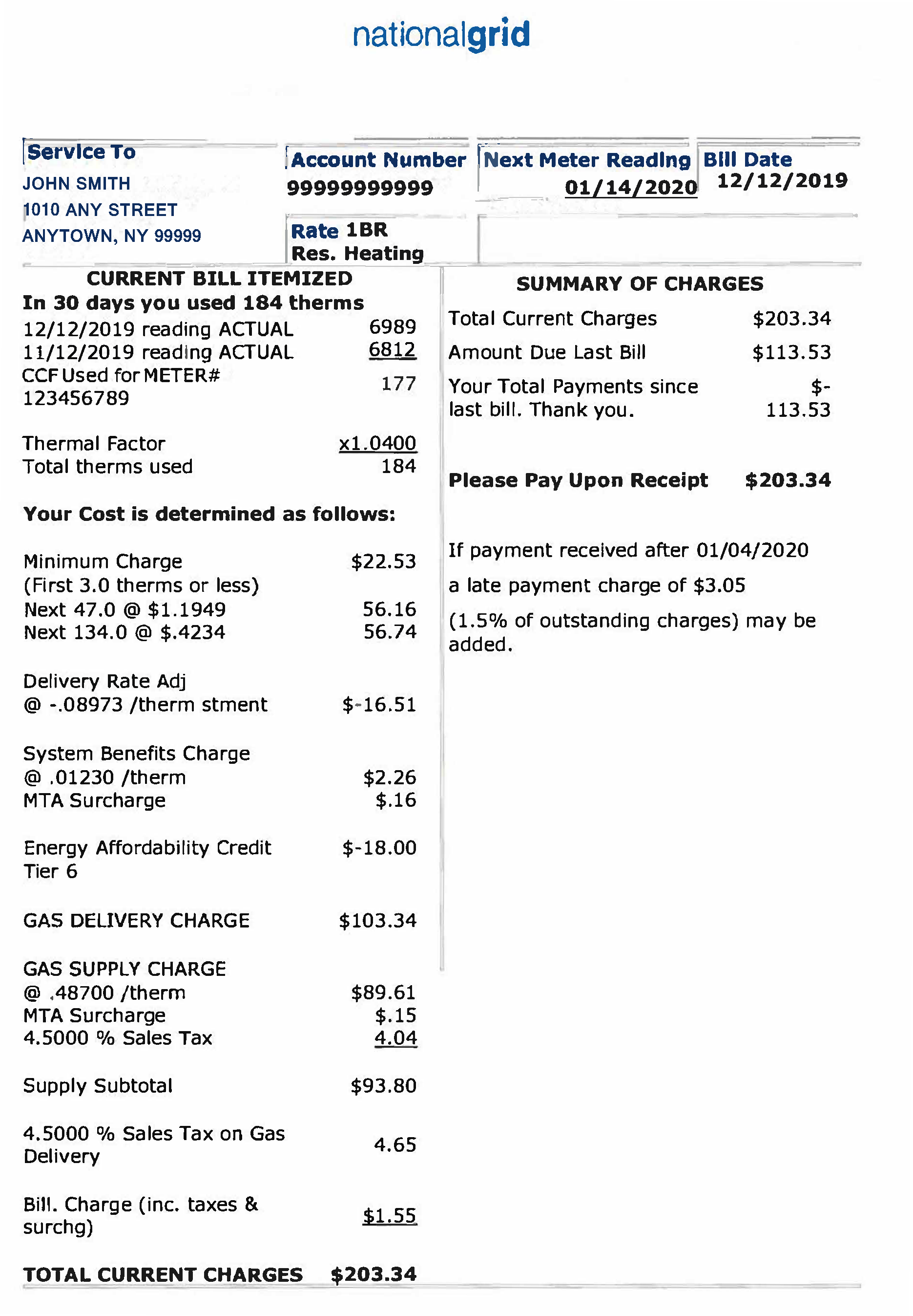 Basic Bill | National Grid
